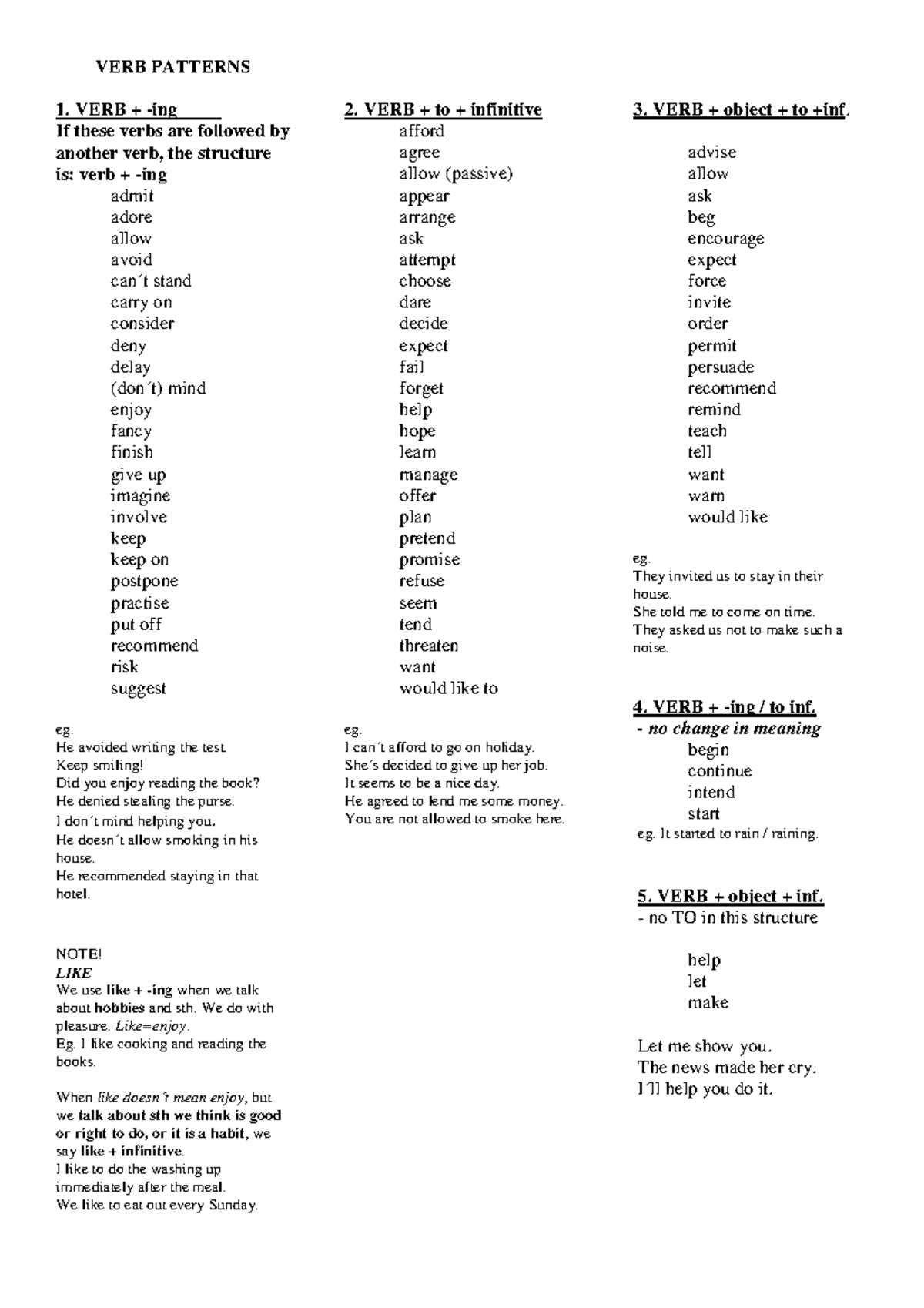 Gerunds and Infinitives: Verb Patterns Explained (ENG 101) - Studocu