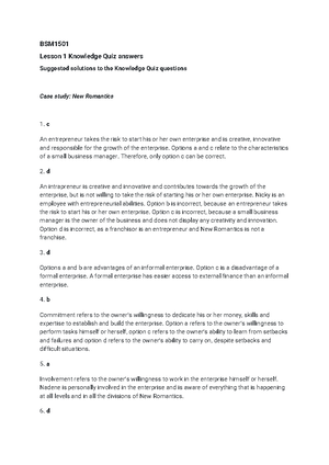 Lesson 5, Business Plan - Lesson 5, Business Plan The business plan The ...