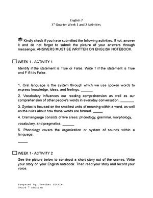 Assessment - Test I. Identification. Direction : Read the statements ...