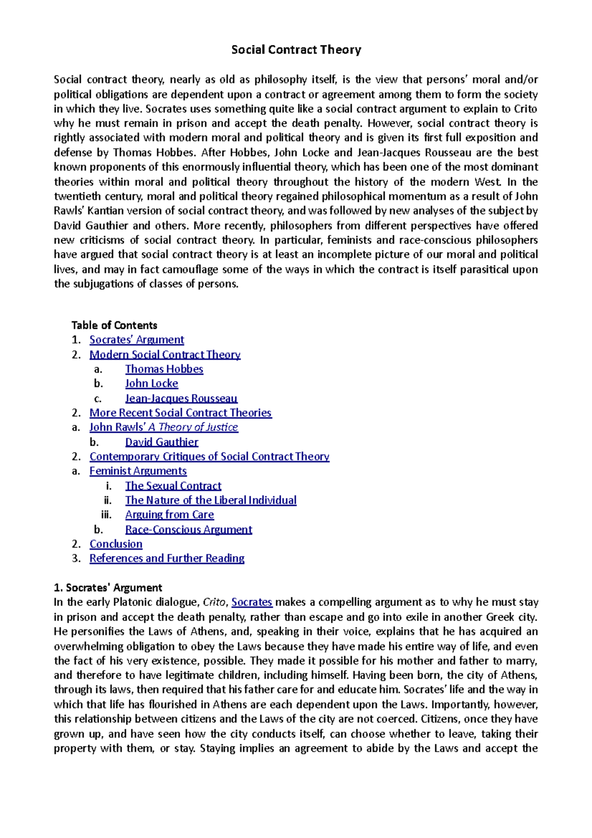 Social Contract Theory: Key Philosophers and Contemporary Critiques ...