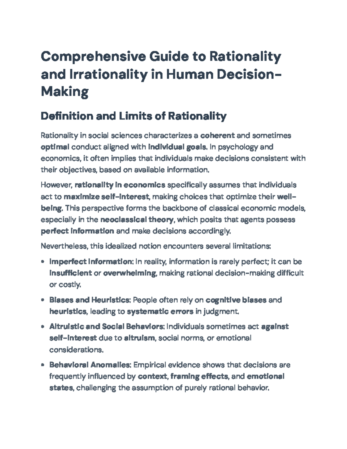 Rationality vs. Irrationality in Decision-Making: A Comprehensive Guide ...
