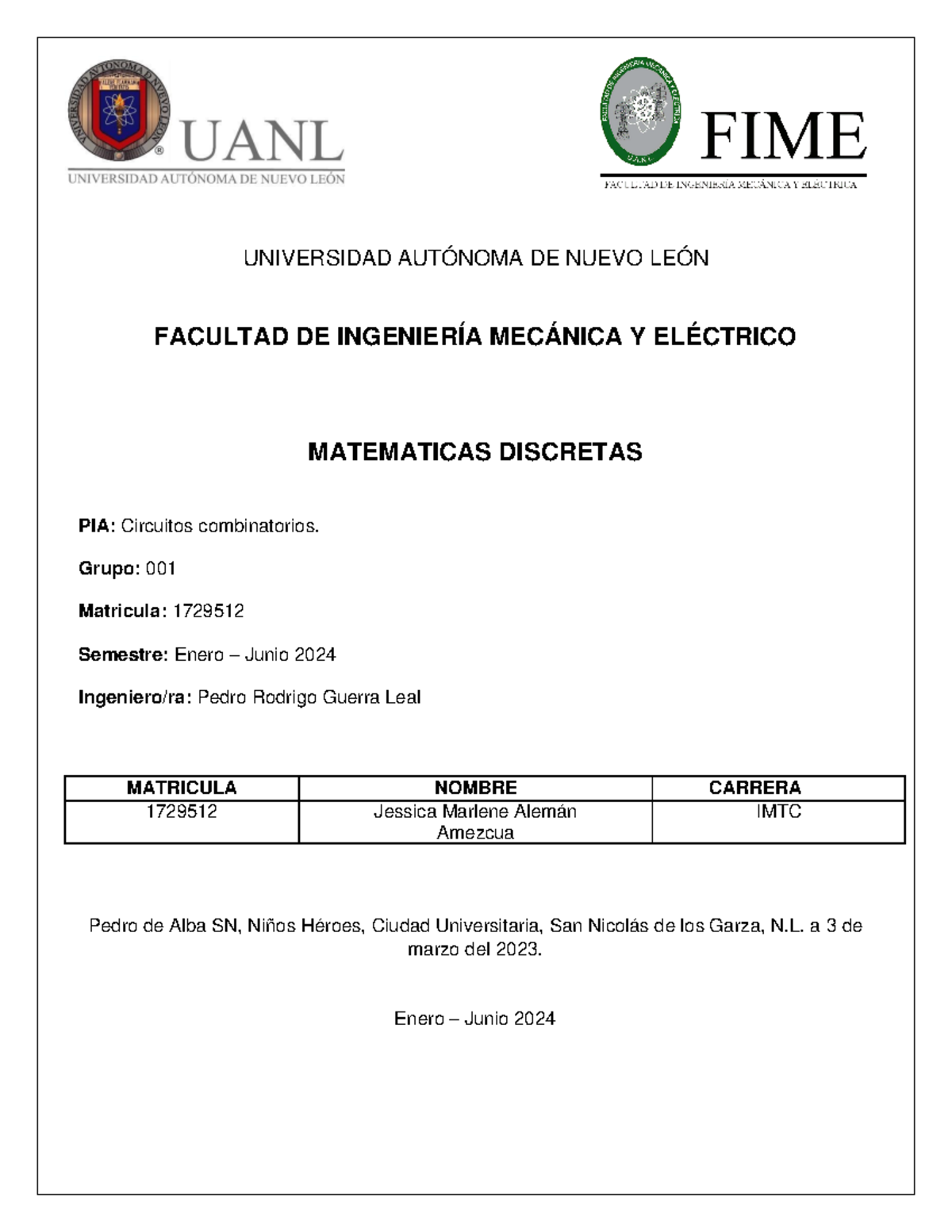 PIA: Discrete Mathematics Study Guide for 1729512 - Circuitos ...