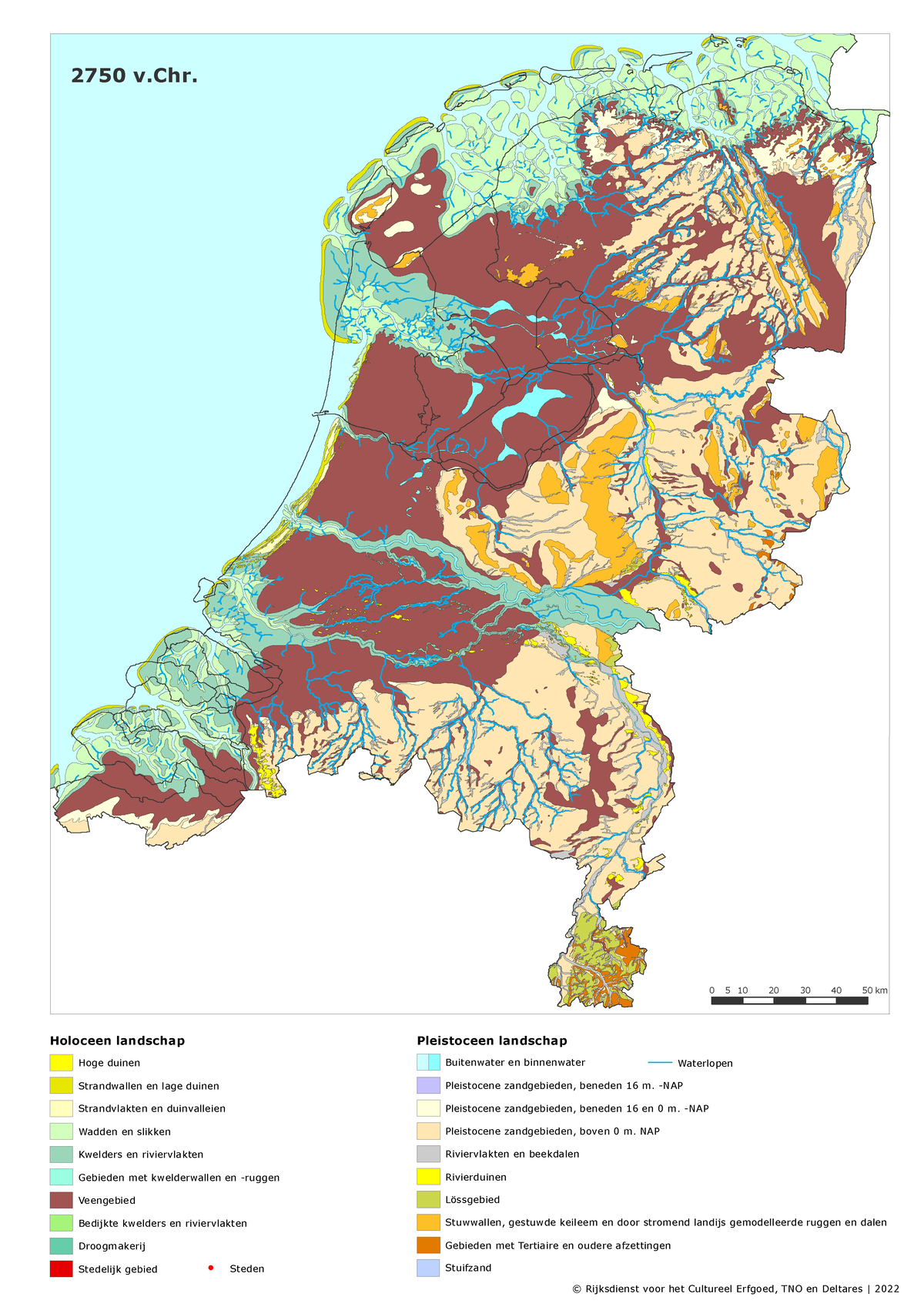 Paleogeografischekaarten v2021 2750v Chr - 2750 v. Holoceen landschap ...
