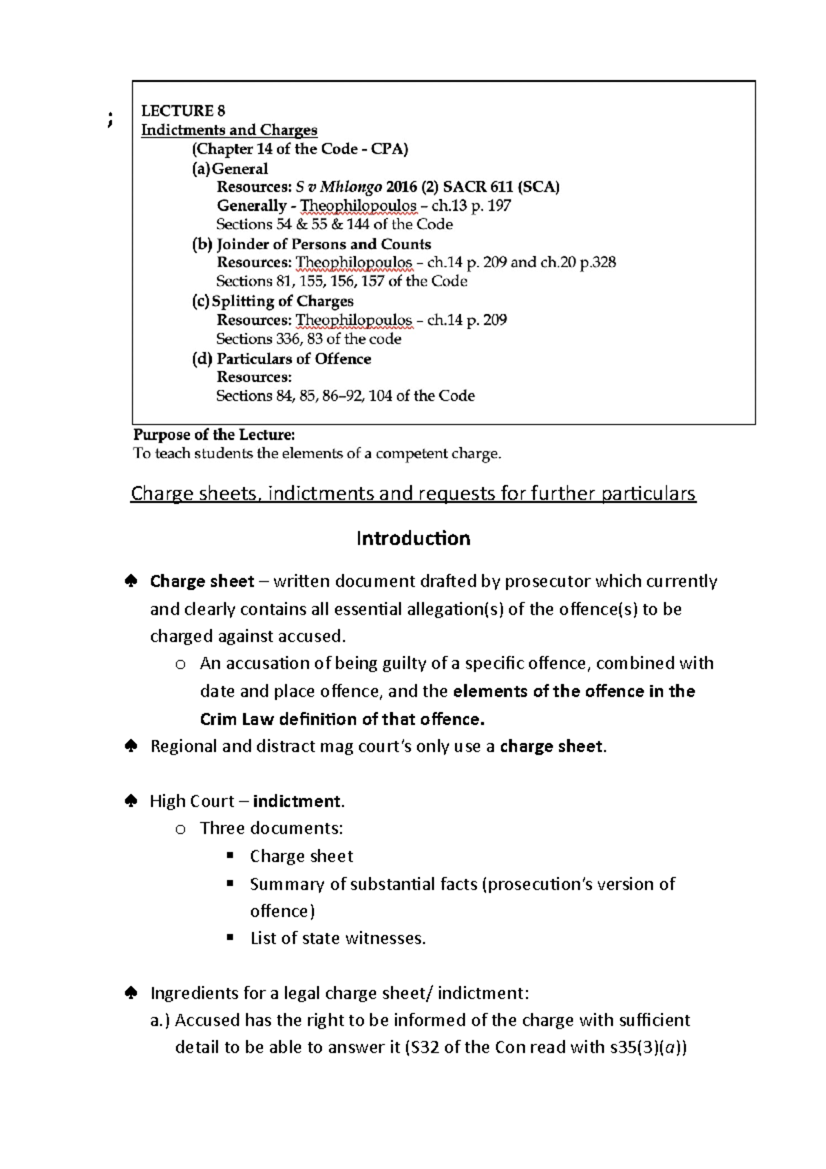 Indictments & Charge Sheets: Criminal Procedure in South Africa ...