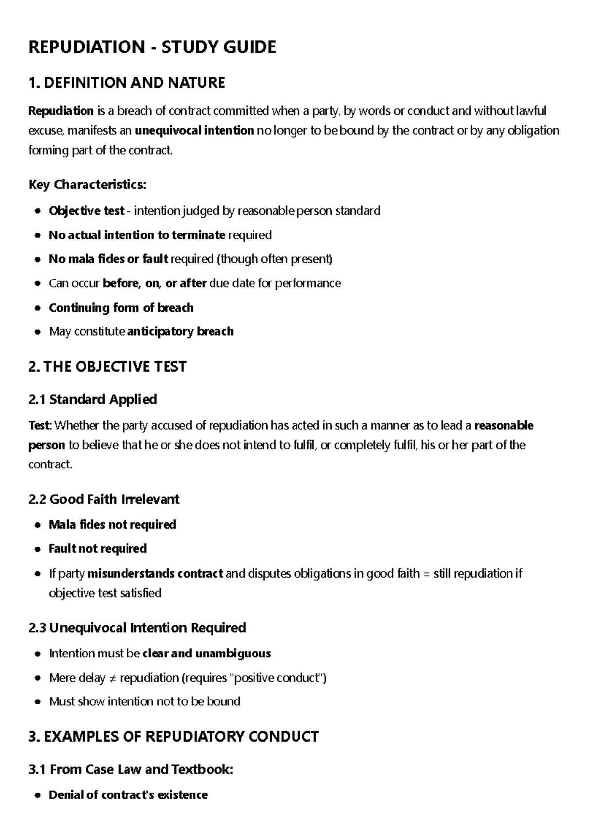 REPUDIATION STUDY GUIDE: Key Concepts and Examples - Studocu