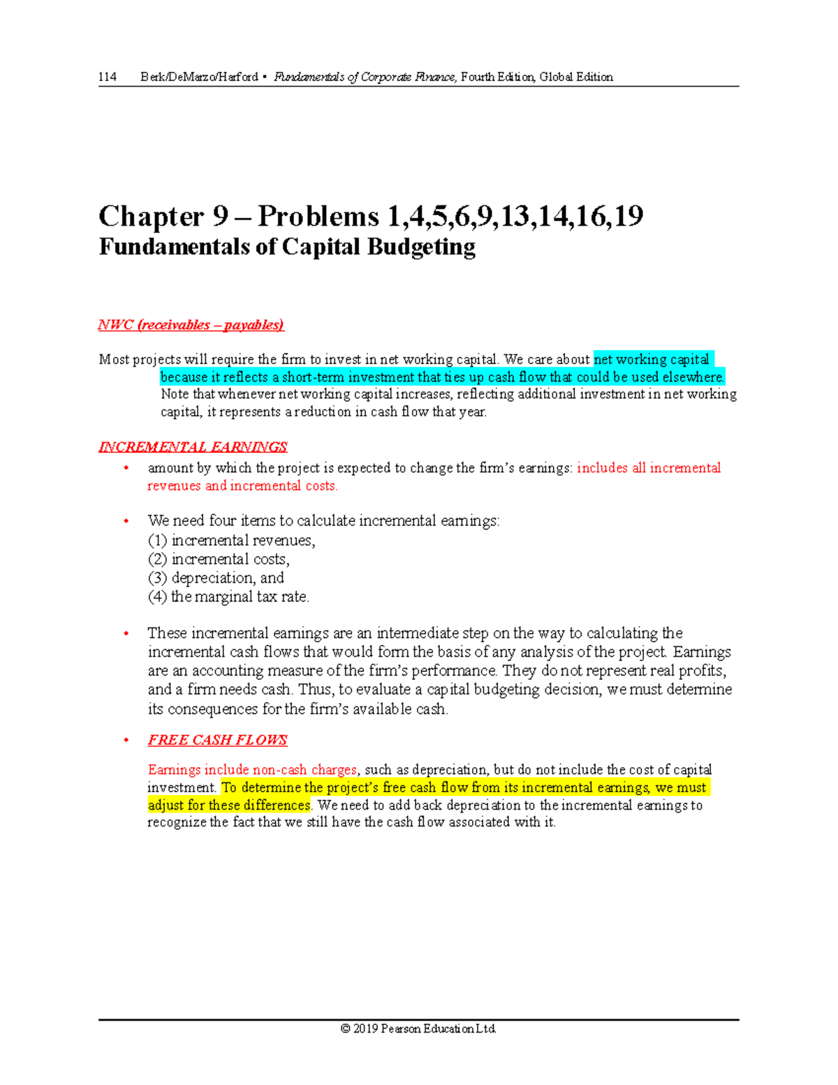 Finance II - Solutions for Chapter 9 Problems on Capital Budgeting - Studeersnel