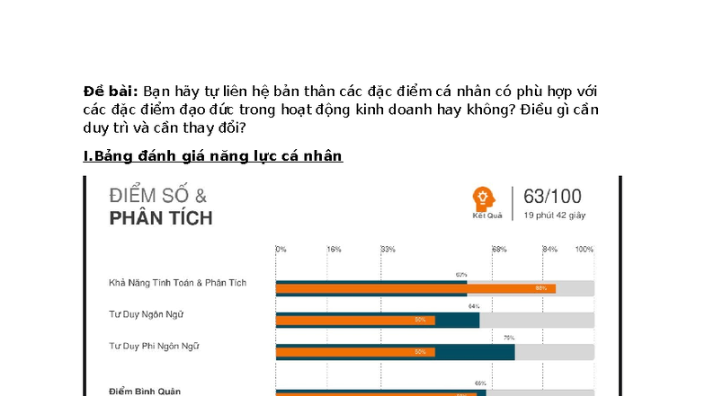 Bài Tập Đánh Giá Năng Lực Cá Nhân Theo Mô Hình SWOT - NNM - Studocu