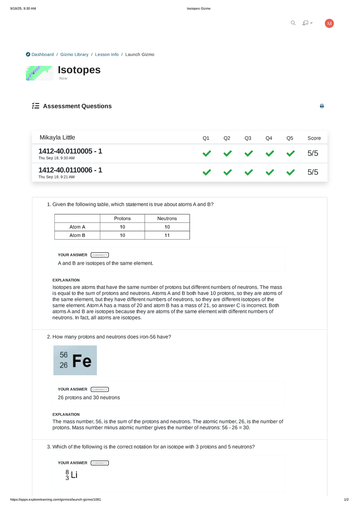Isotopes Gizmo Lesson - Assessment Questions & Answers - Studocu