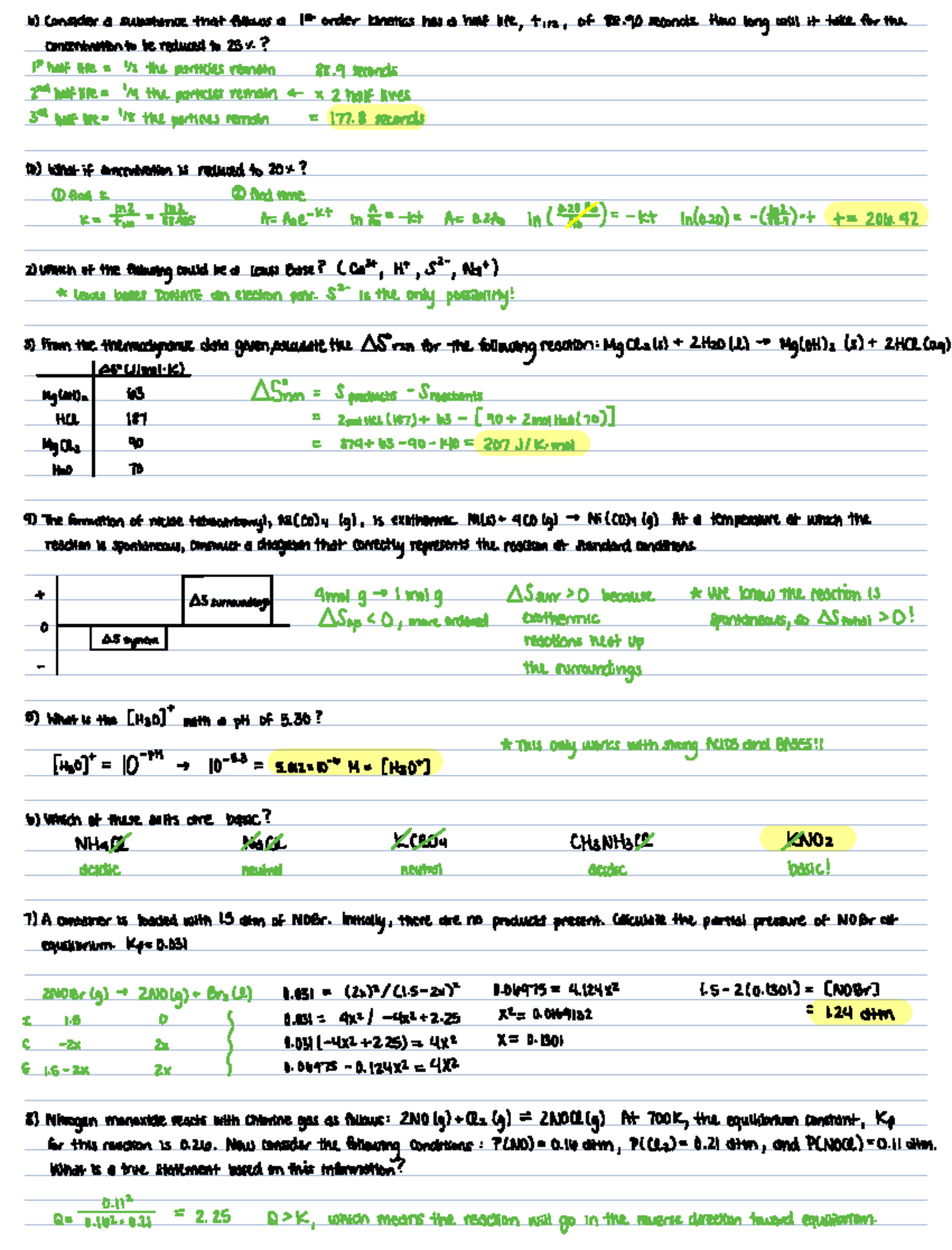 Final Exam Study Guide for CHEM1202: Key Concepts & Problems - Studocu