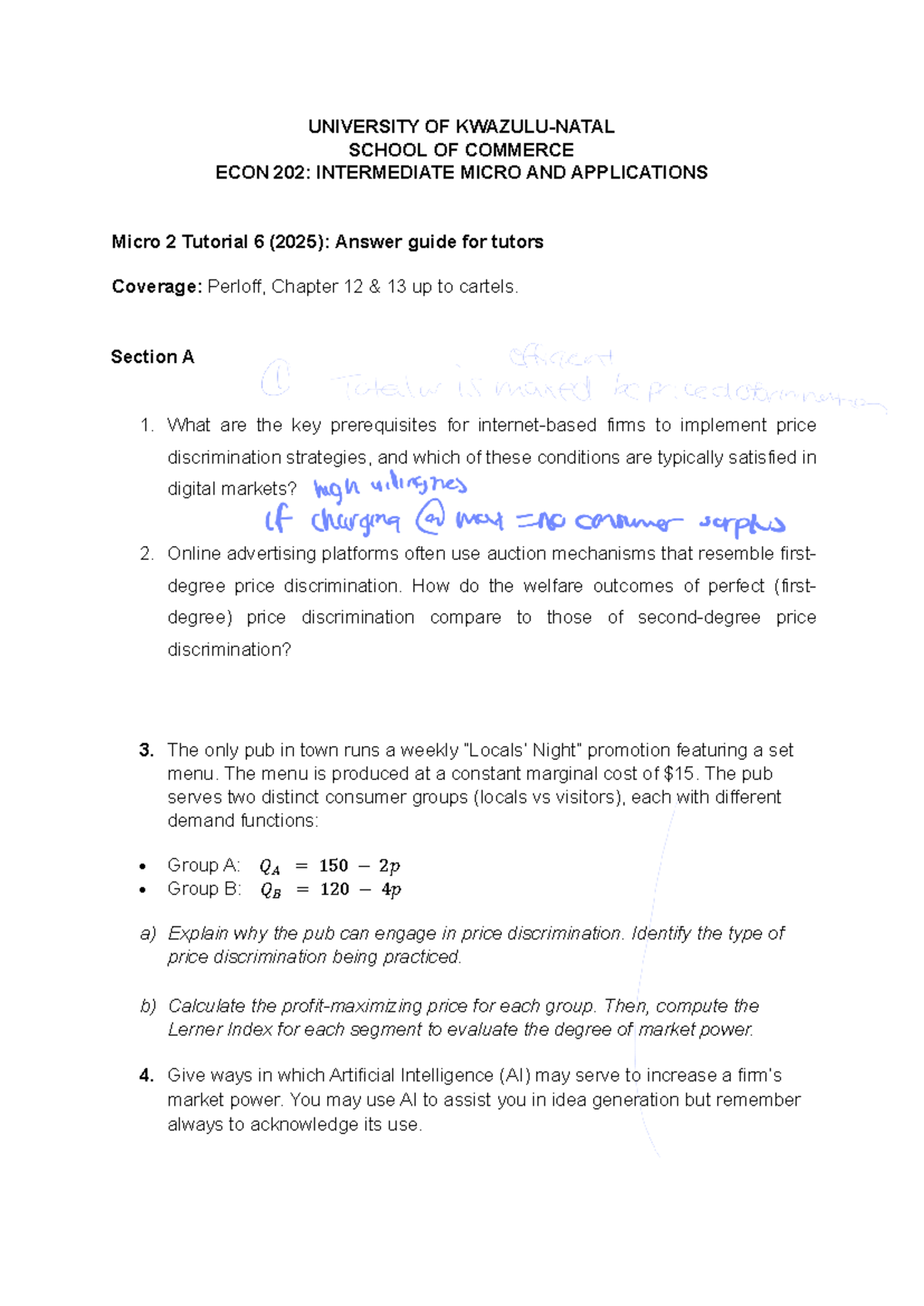 ECO 202: Intermediate Micro Tutorial 6 (2025) - Answer Guide ...