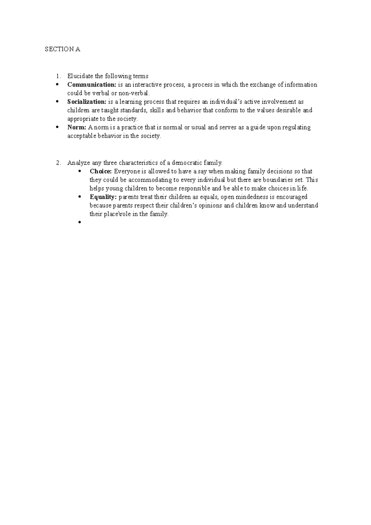 SOC 101 - Final Exam Notes on Communication & Family Dynamics - Studocu