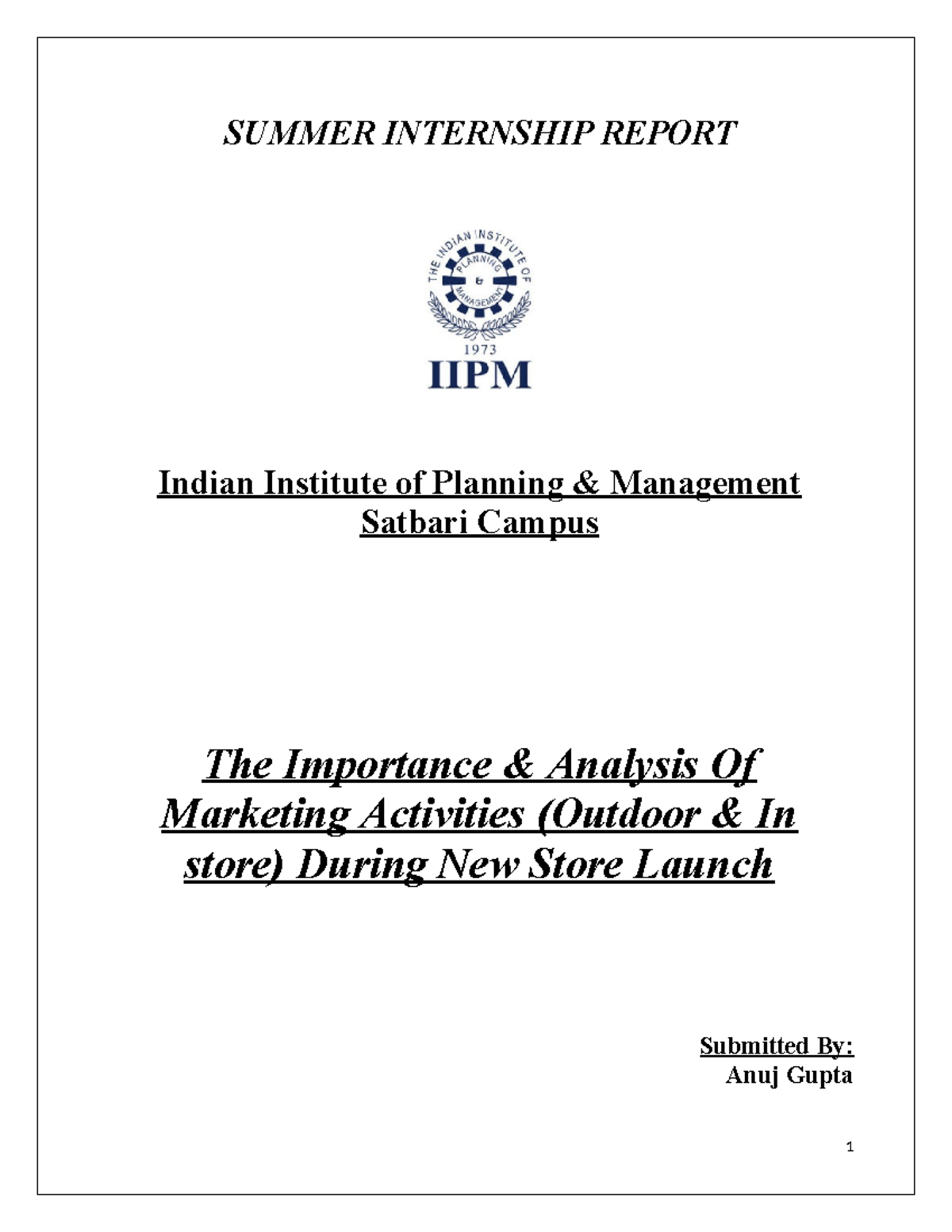 108726992 Summer Internship Report on Reliance Retail Project - Studocu