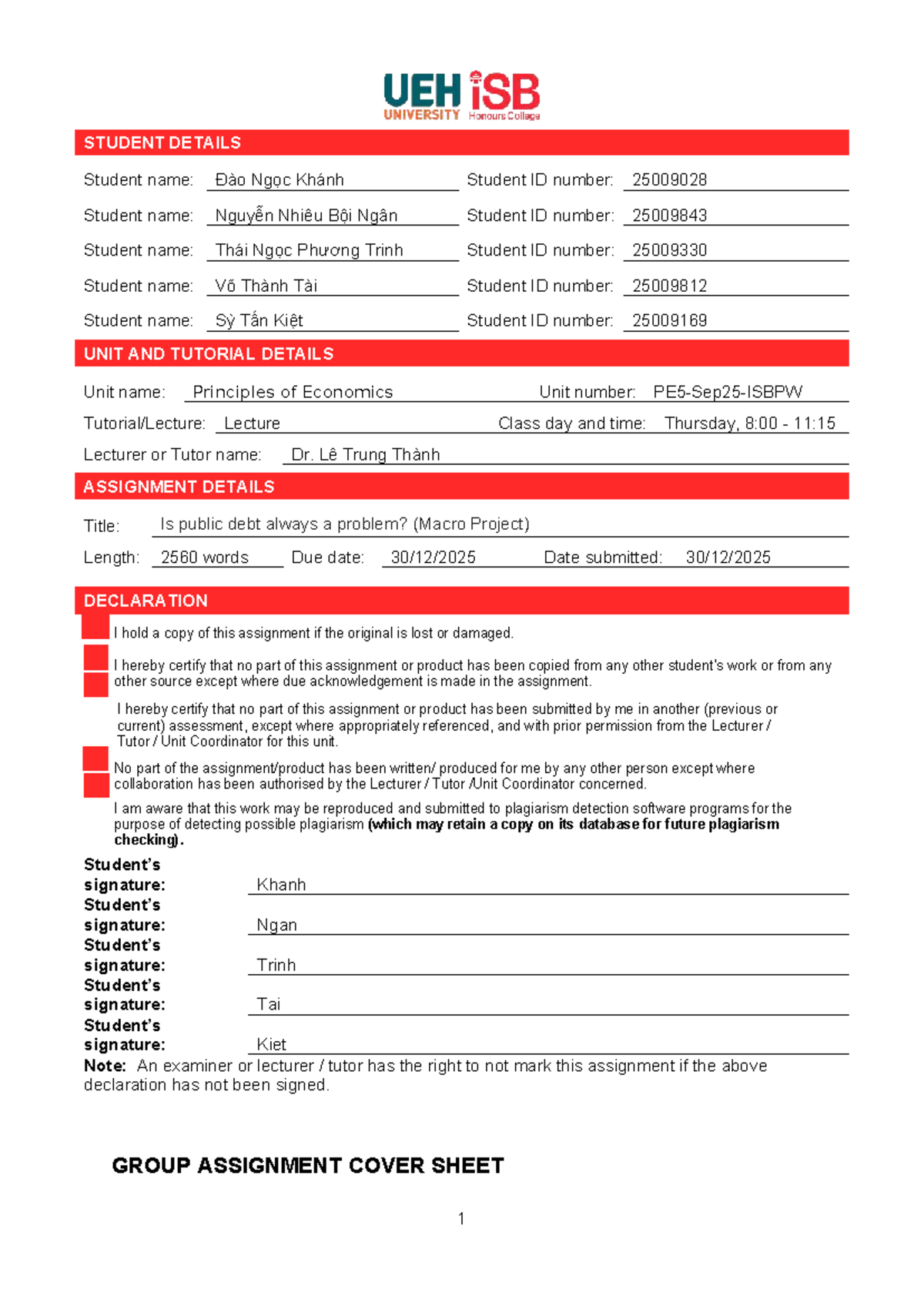 Group 1 PE 5 Macroeconomics Project: Is Public Debt Always a Problem ...