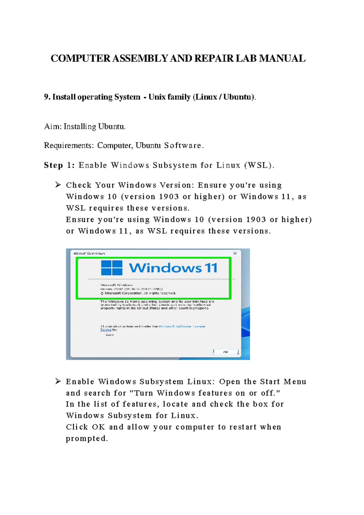 CAR Program 9 & 10: Installing Ubuntu & Application Software Guide ...