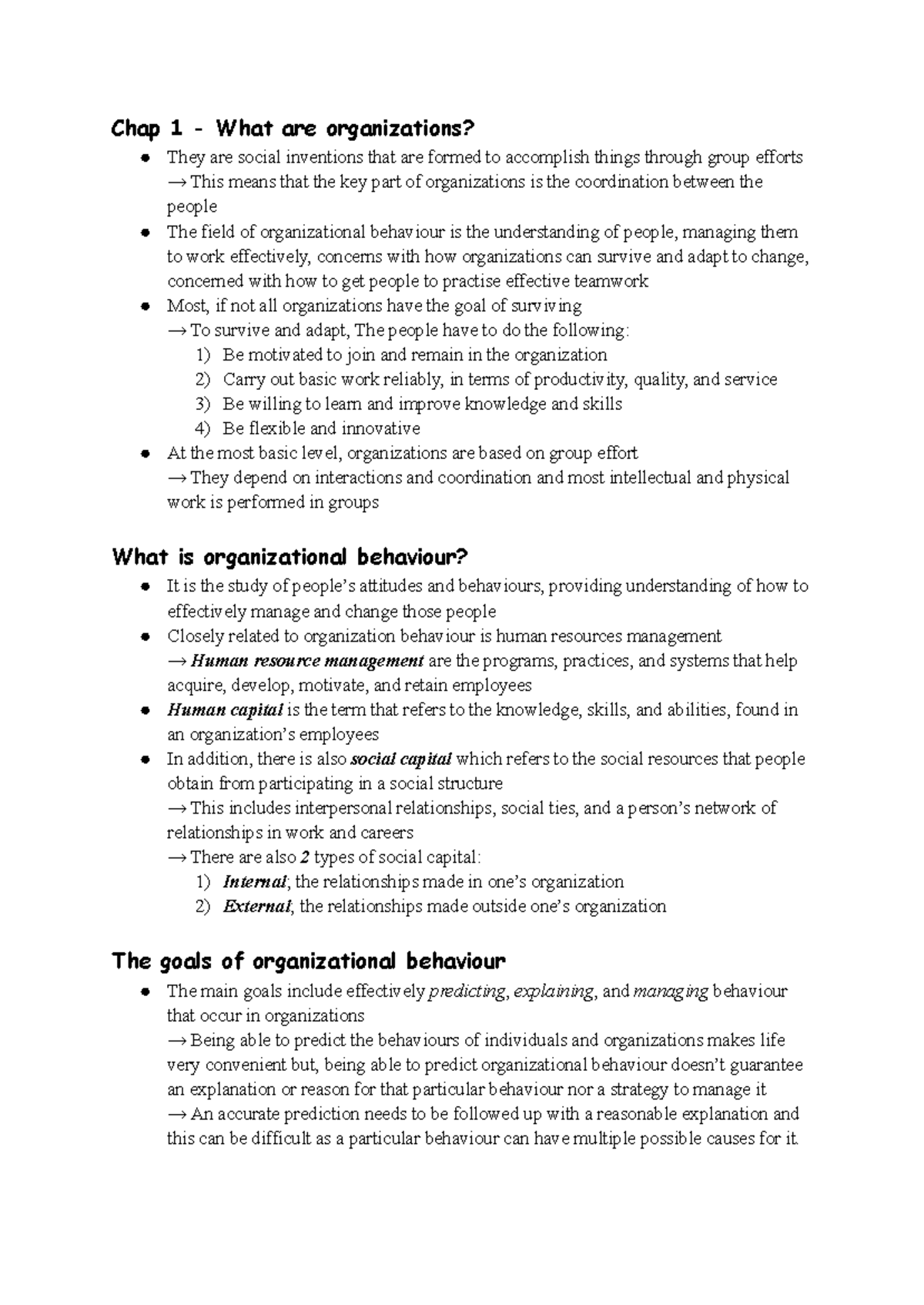 Organizational Behavior Overview: Key Concepts and Theories (Chap 1 ...
