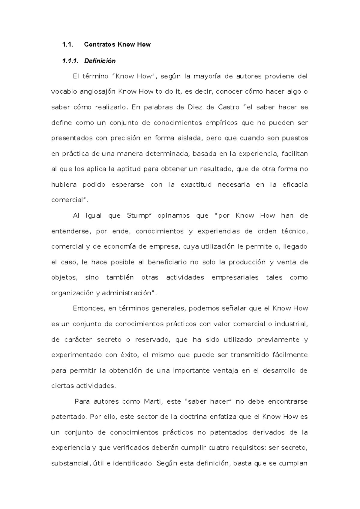 Contratos de Know How: Definición y Características Esenciales - Studocu