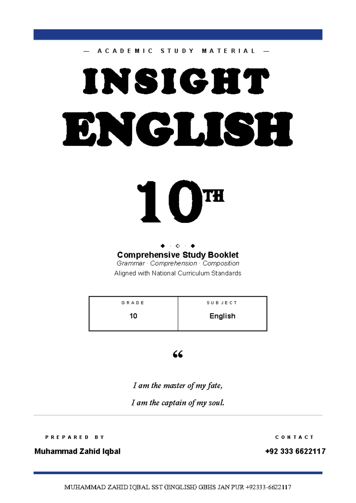 Insight English 10th - Comprehensive Study Guide for Exam Prep - Studocu
