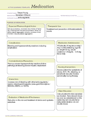 ATI Rifampin MEDICATION CARD - ACTIVE LEARNING TEMPLATES THERAPEUTIC ...