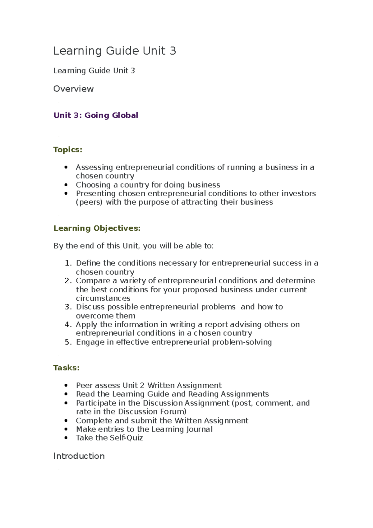 Learning Guide Unit 3 - Failures are great learning tools.. they must ...