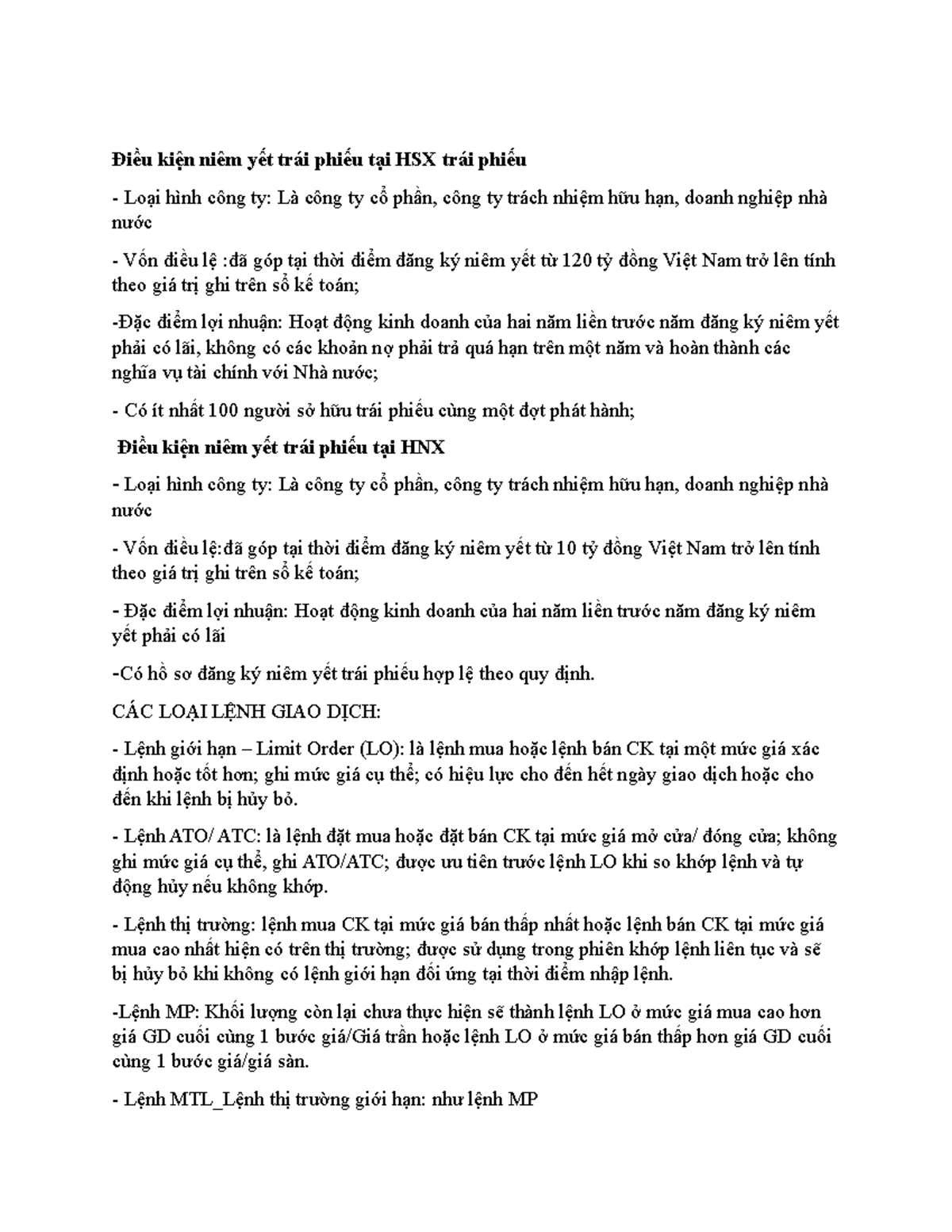 TTVCĐCTC - đêcfe - Điều kiện niêm yết trái phiếu tại HSX trái phiếu ...