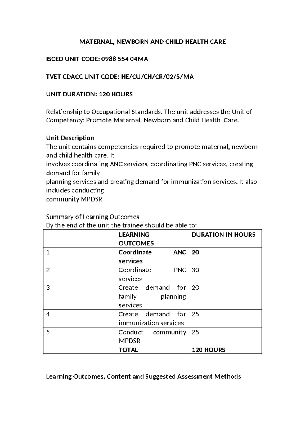 MCH Curriculum Level 5: Maternal, Newborn & Child Health Care (0988 554 ...