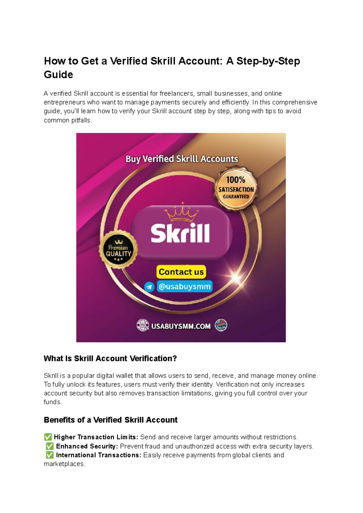 Skrill Account Verification Guide: Step-by-Step for Success - Studocu