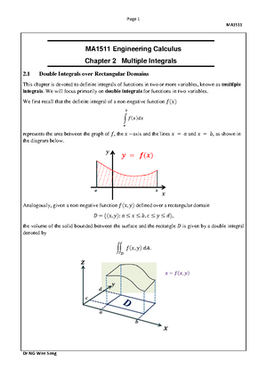 Tutorial Note 1 of MA 1511 - MA1511 - Studocu