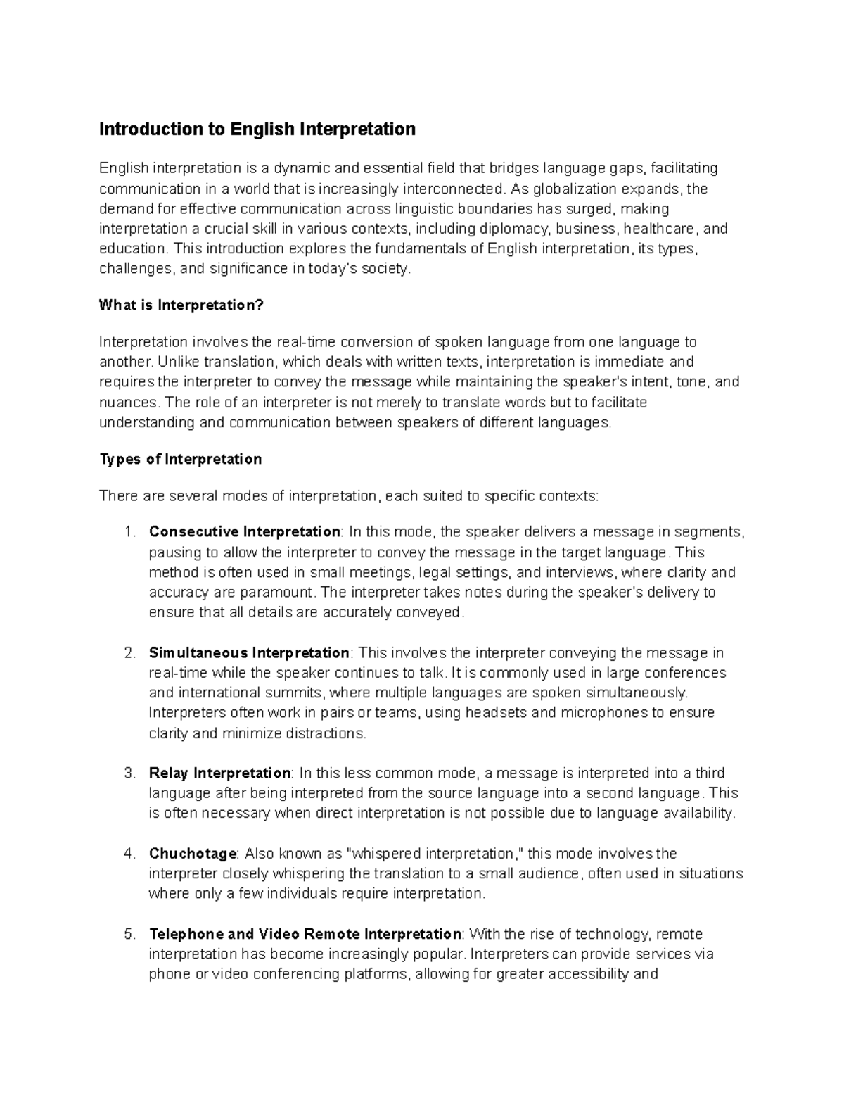 ENG 101: Intro to English Interpretation - Fundamentals & Challenges ...