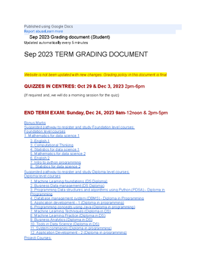Grading Document - Programming and data science - Studocu