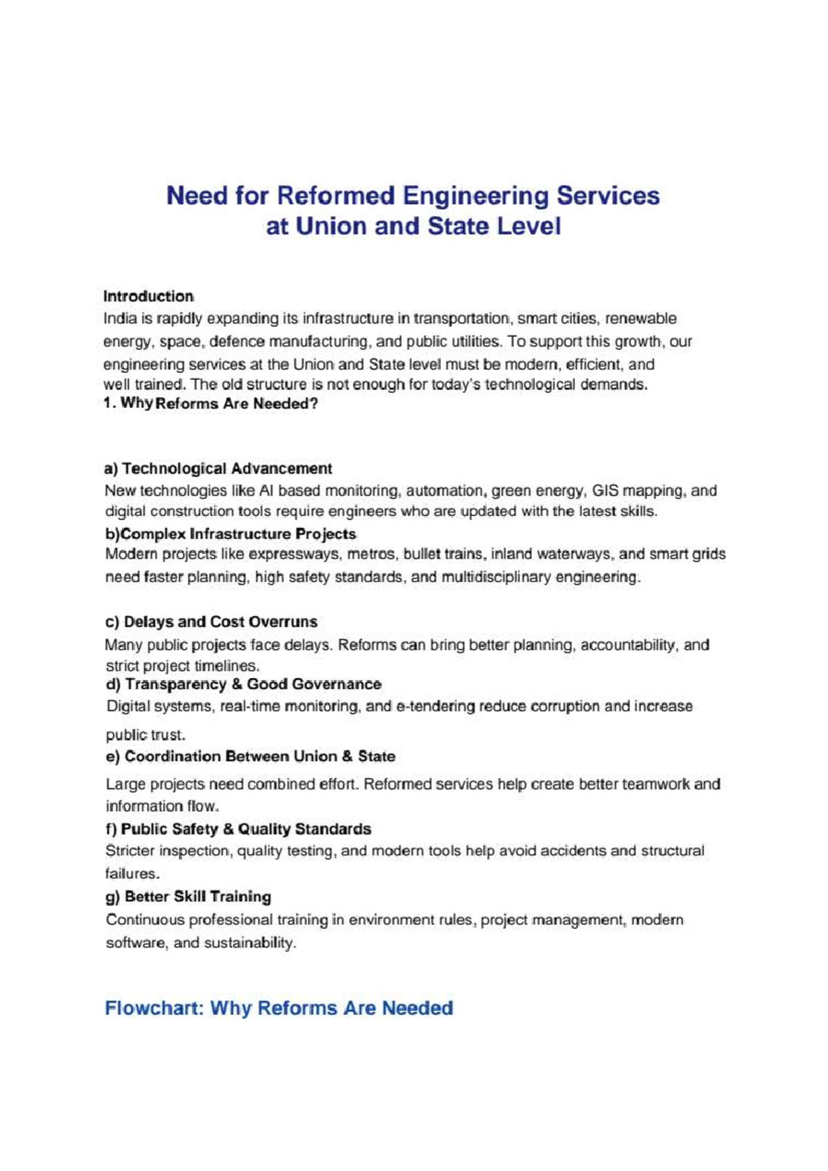 Reforming Engineering Services in India: Union & State Level Needs ...