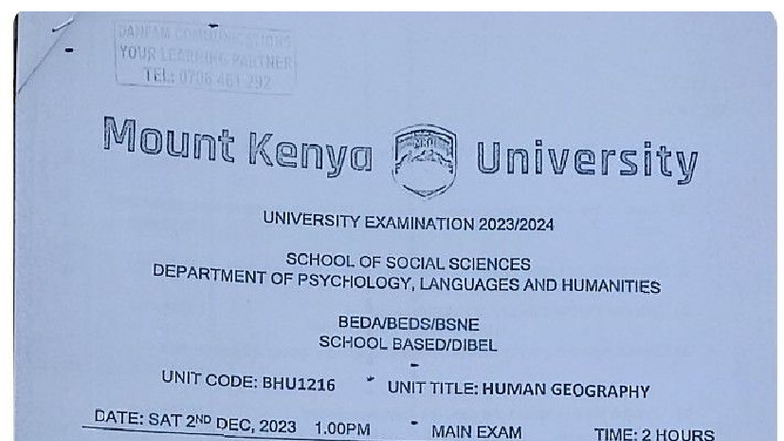 Human Geography Revision Notes - BHU1215, BHU4216 - Studocu