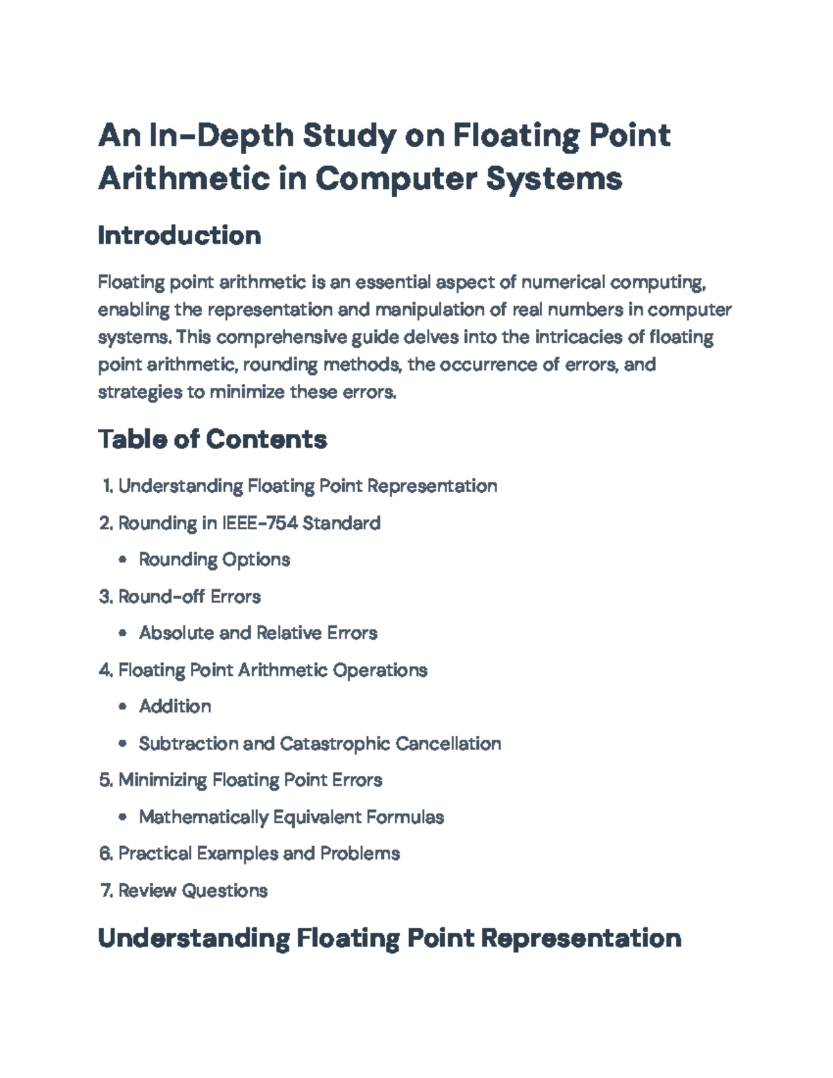 Understanding Floating Point Arithmetic in Computer Systems: A Guide - An In-Depth Study on ...