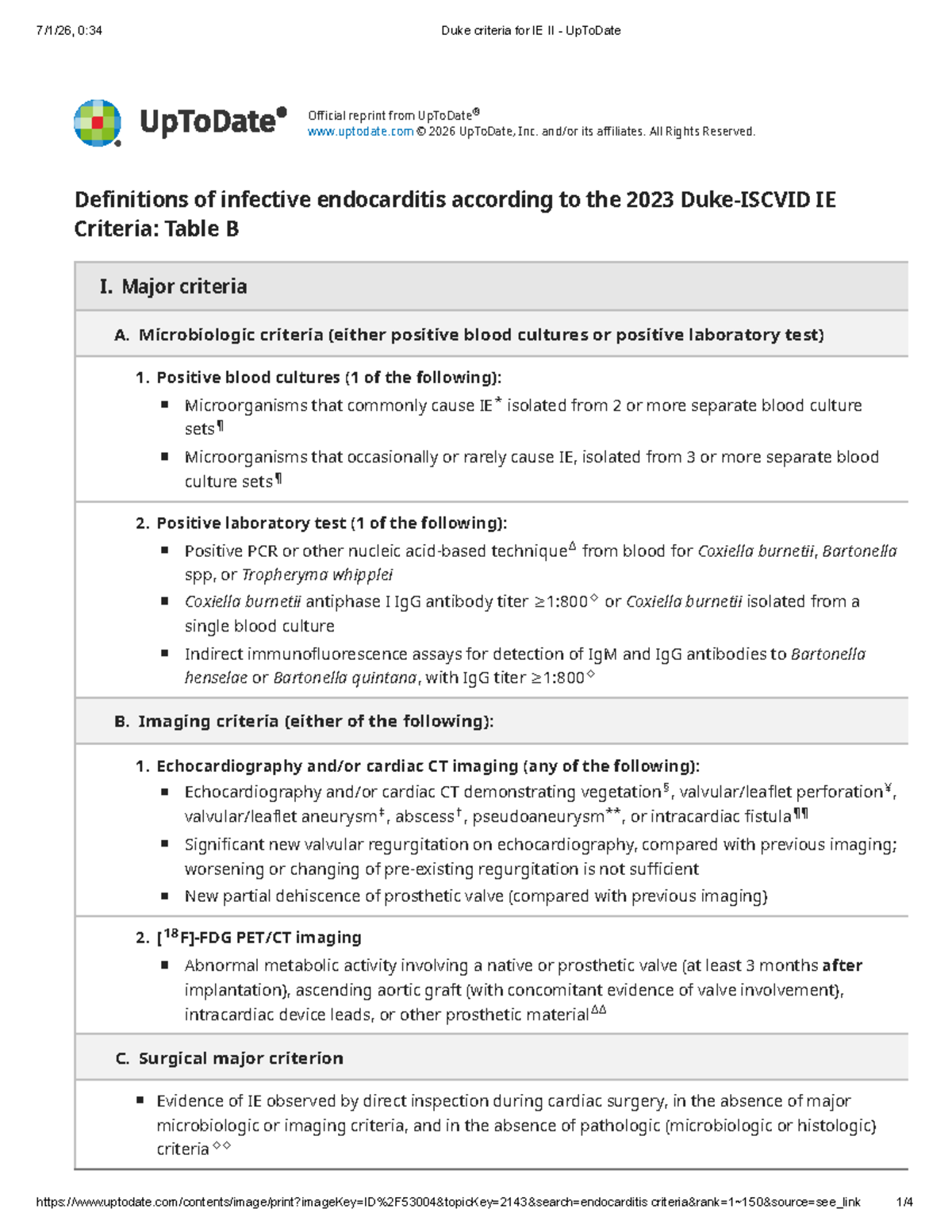 Duke Criteria for Infective Endocarditis (IE) - 2023 Overview - Studocu