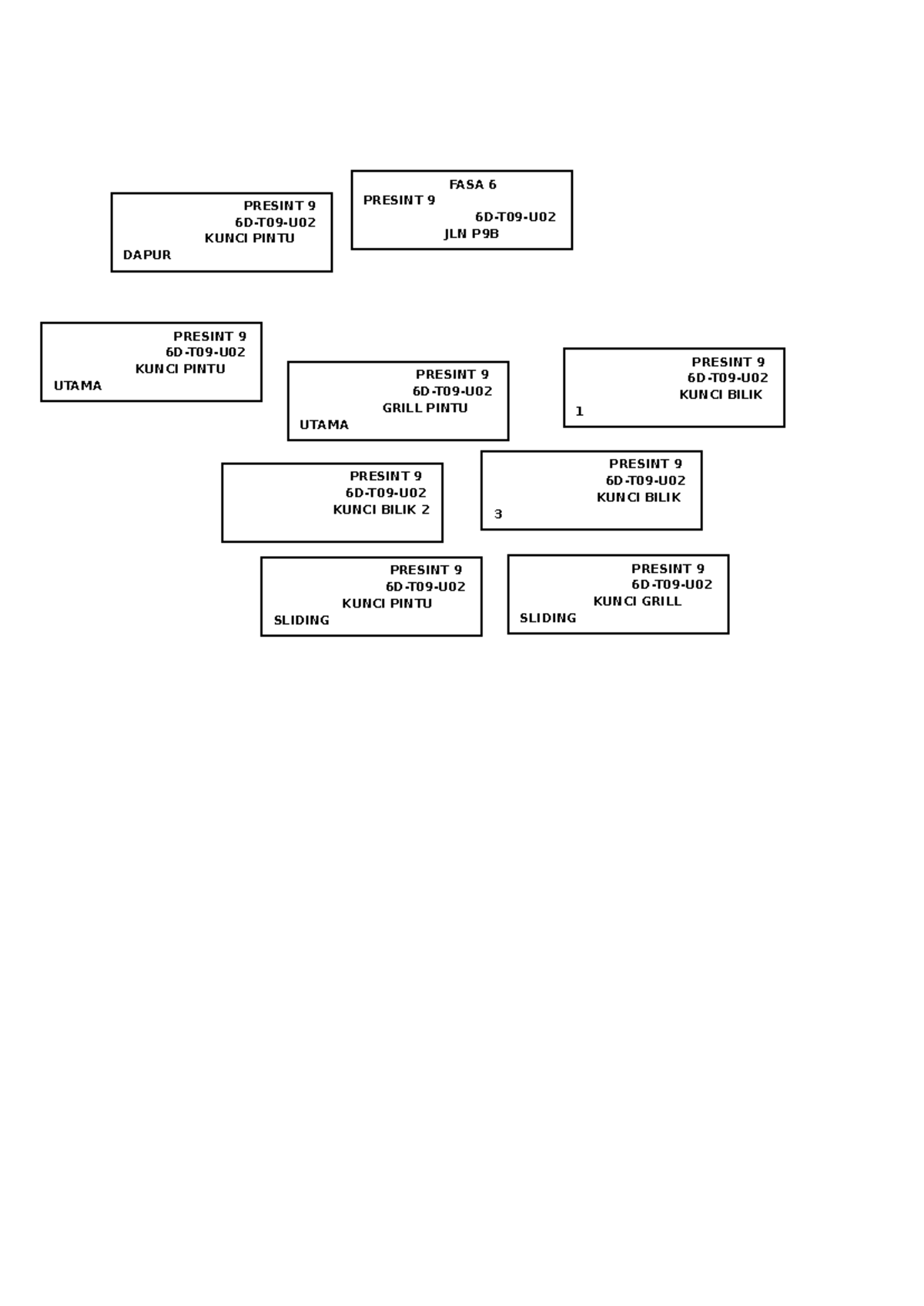 Kunci - TEMPLETE - FASA 6 PRESINT 9 6D-T09-U JLN P9B PRESINT 9 PRESINT ...
