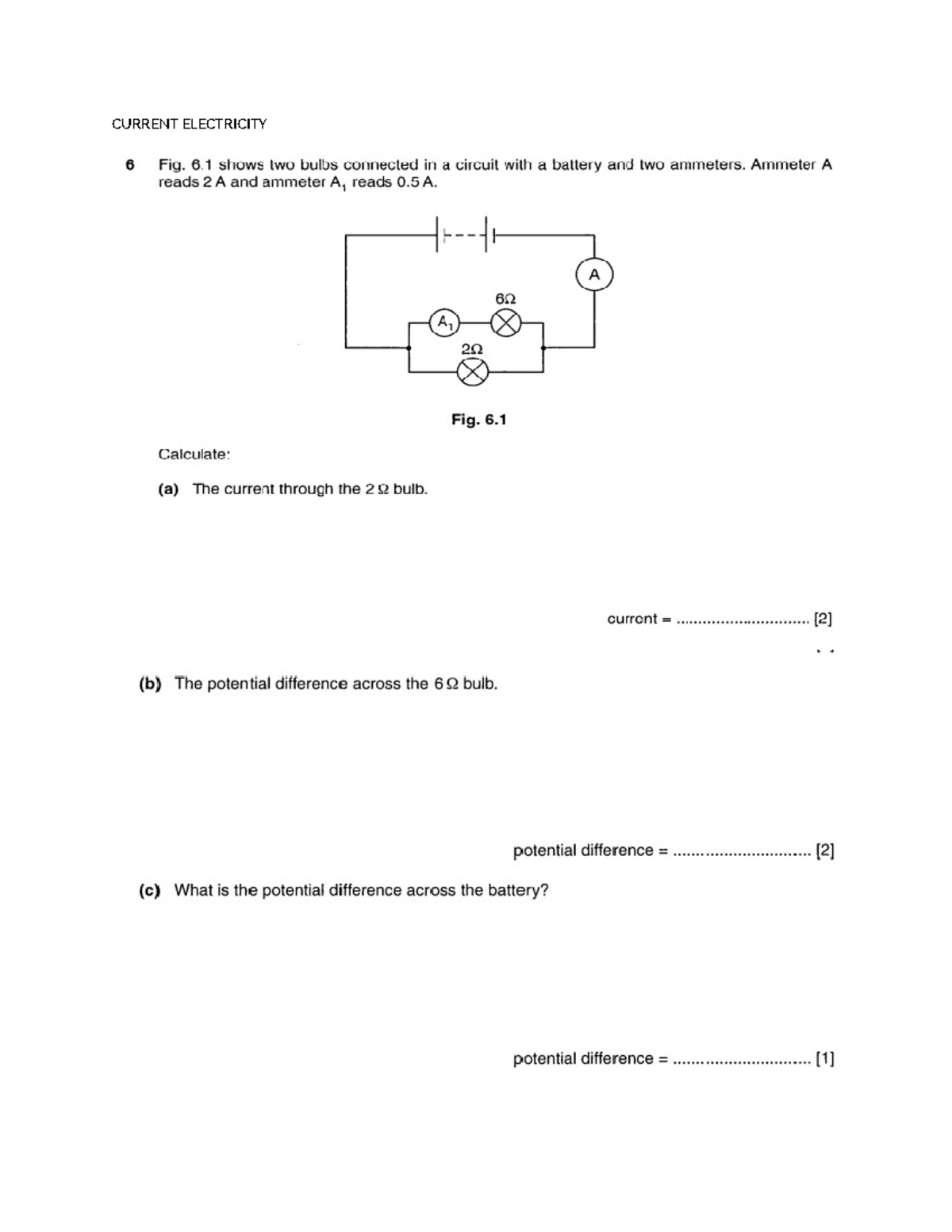 Current Electricity - Circuit Analysis and Calculations - Studocu