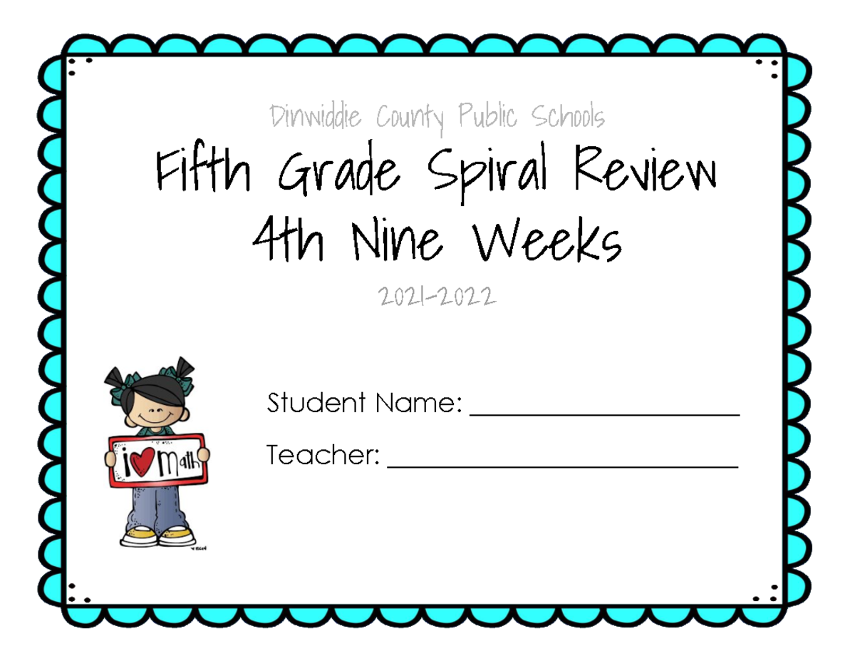 Grade 5 Math Spiral Review 4th Nine Weeks (2021-2022) - Studocu