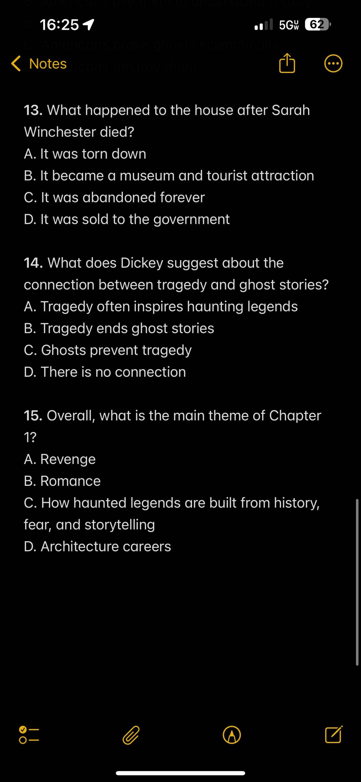 Chapter 1 Quiz: Haunted Legends and History - Studocu