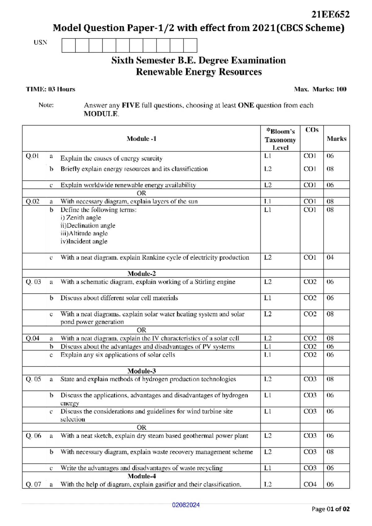 21EE753 - MQP - 21EE Model Question Paper with effect from 2021(CBCS ...
