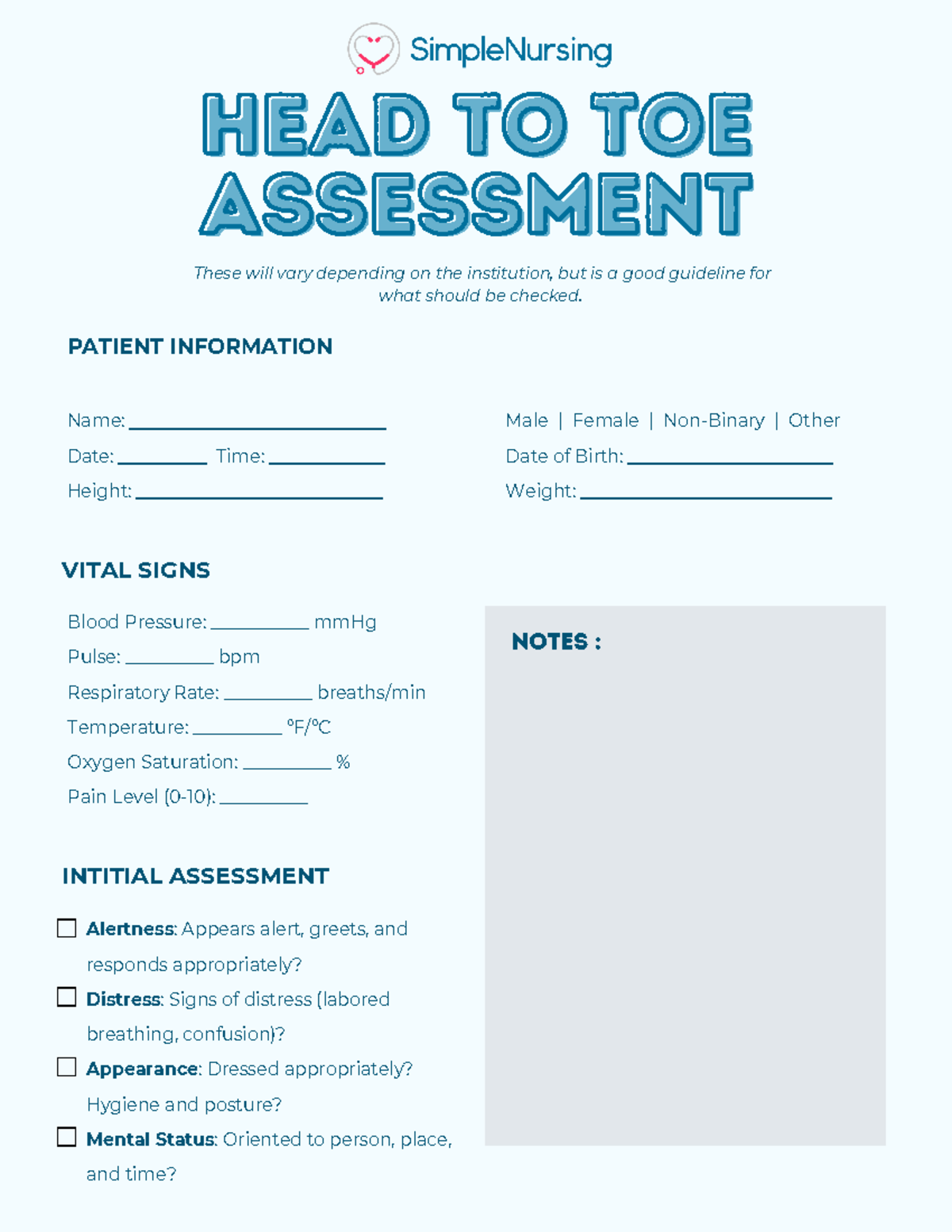 HTT Assessment Template 1 - Alertness: Appears alert, greets, and ...