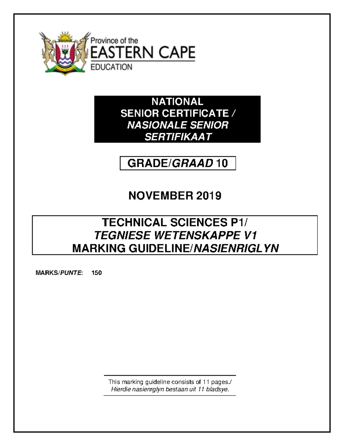 Technical- Sciences-P1-GR10-MEMO-NOV2018 English Afr-1 - NATIONAL ...