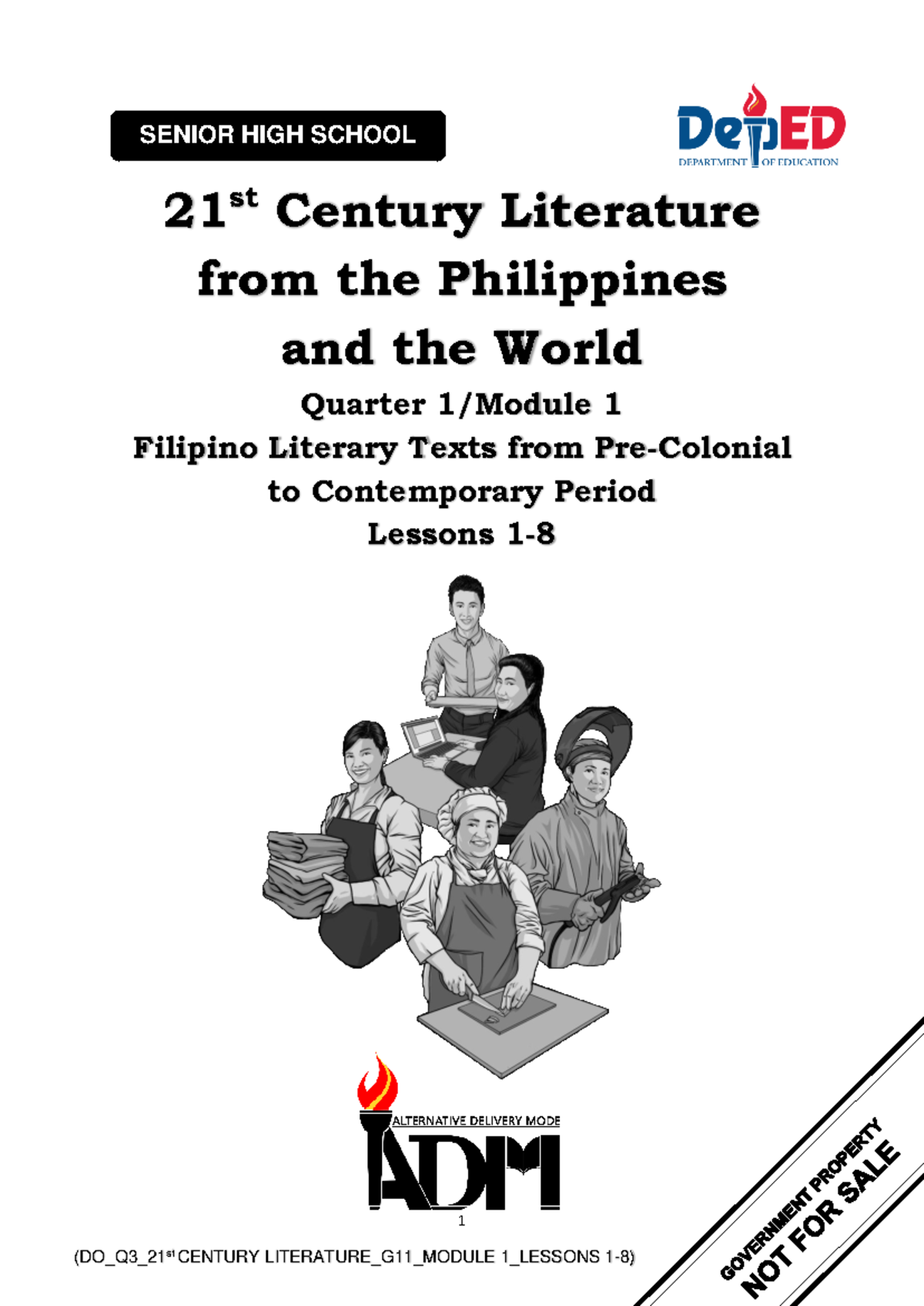 G11 21st Century Literature Module 1: Filipino Texts Lessons 1-8 - Studocu