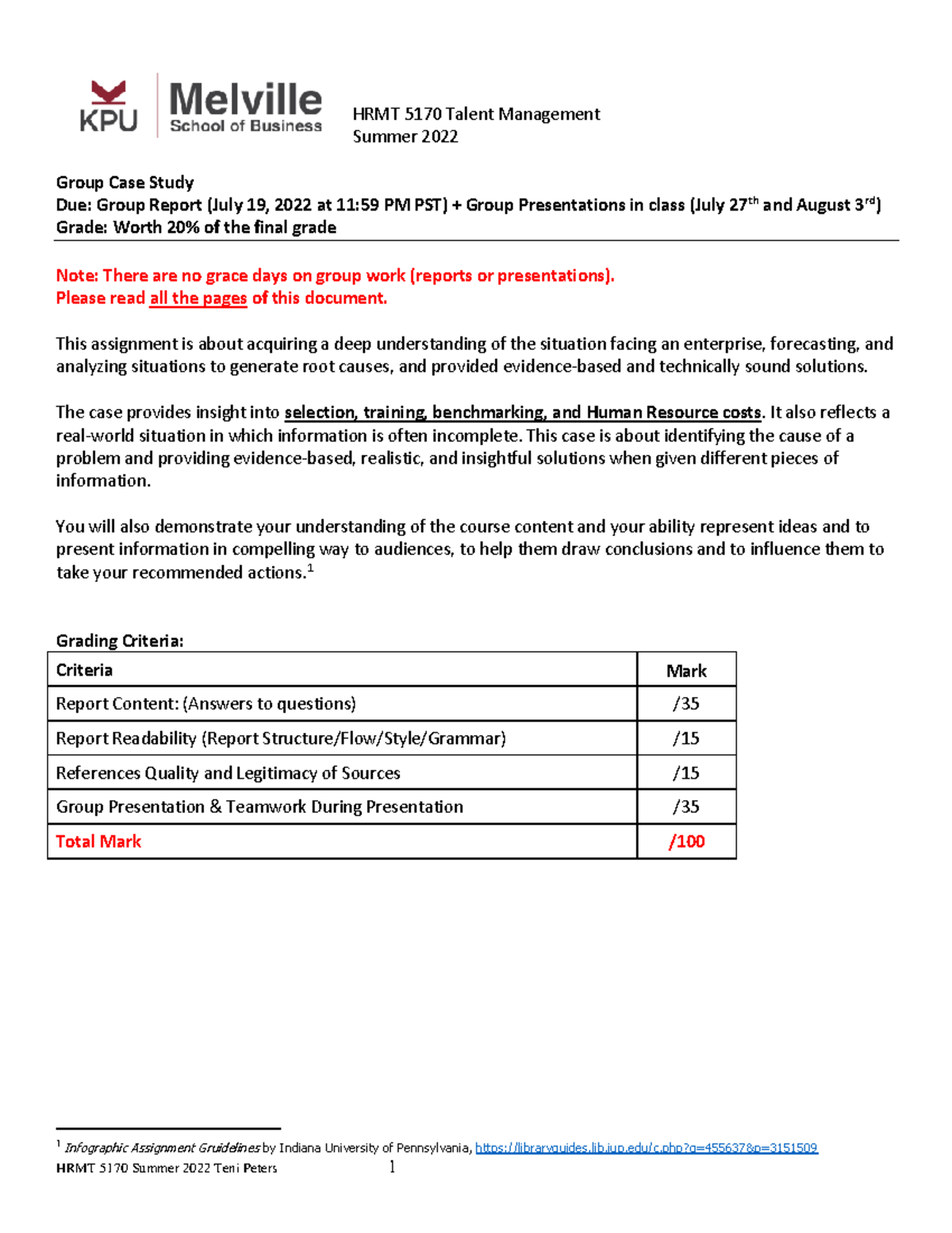 2 - HRMT 5170 - Group Case Study - HRMT 5170 Talent Management Summer ...