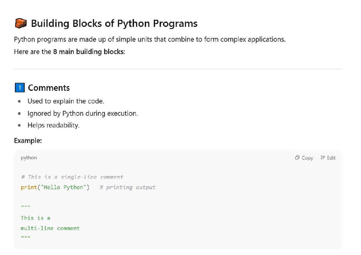 Building Blocks of Python Programs - CS101 Lecture Notes - Studocu