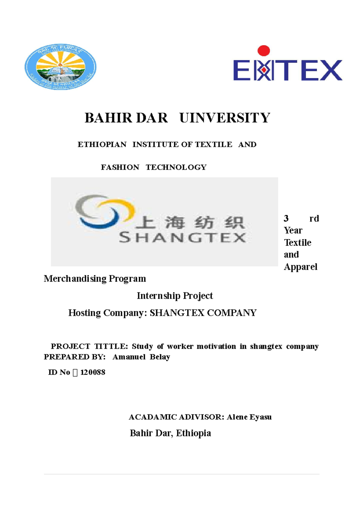 300## - weqwe - BAHIR DAR UINVERSITY ETHIOPIAN INSTITUTE OF TEXTILE AND ...