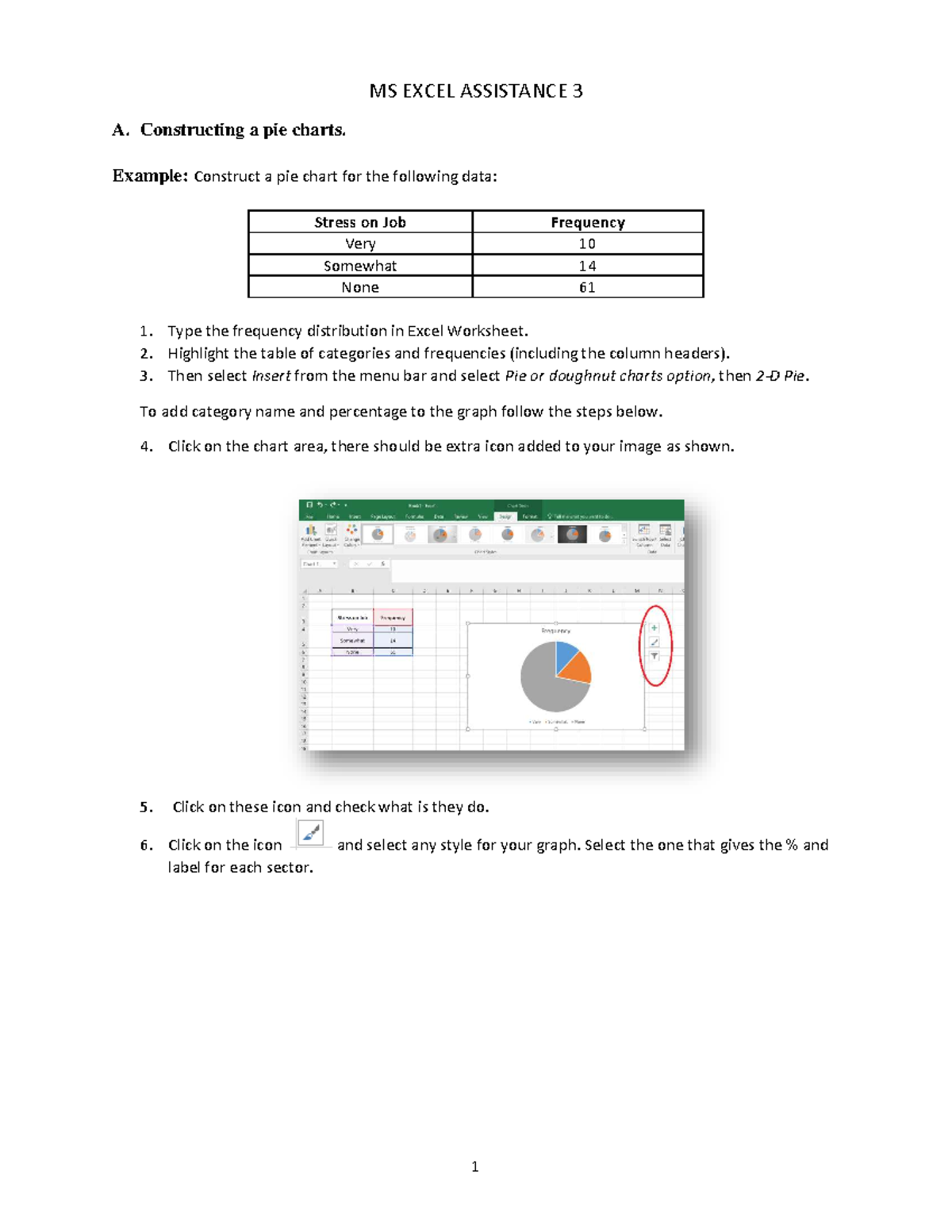 MS EXCEL ASSISTANCE 3: Pie Charts, Histograms & Ogives Guide - Studocu