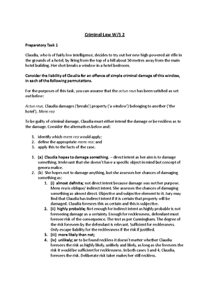 Questions - criminal law damage question examples - Evaluate the ...