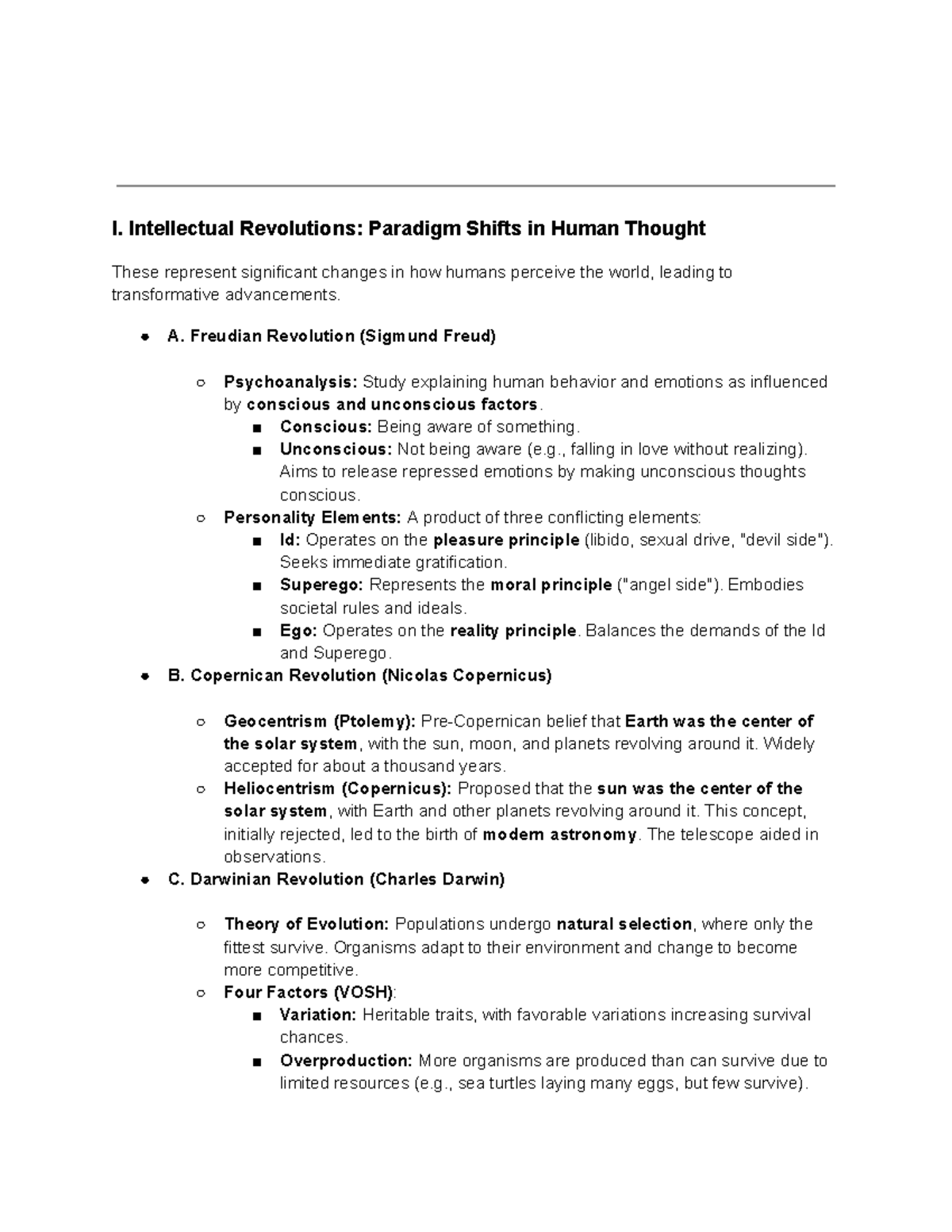 STS - Intellectual Revolutions and Historical Antecedents in Science ...