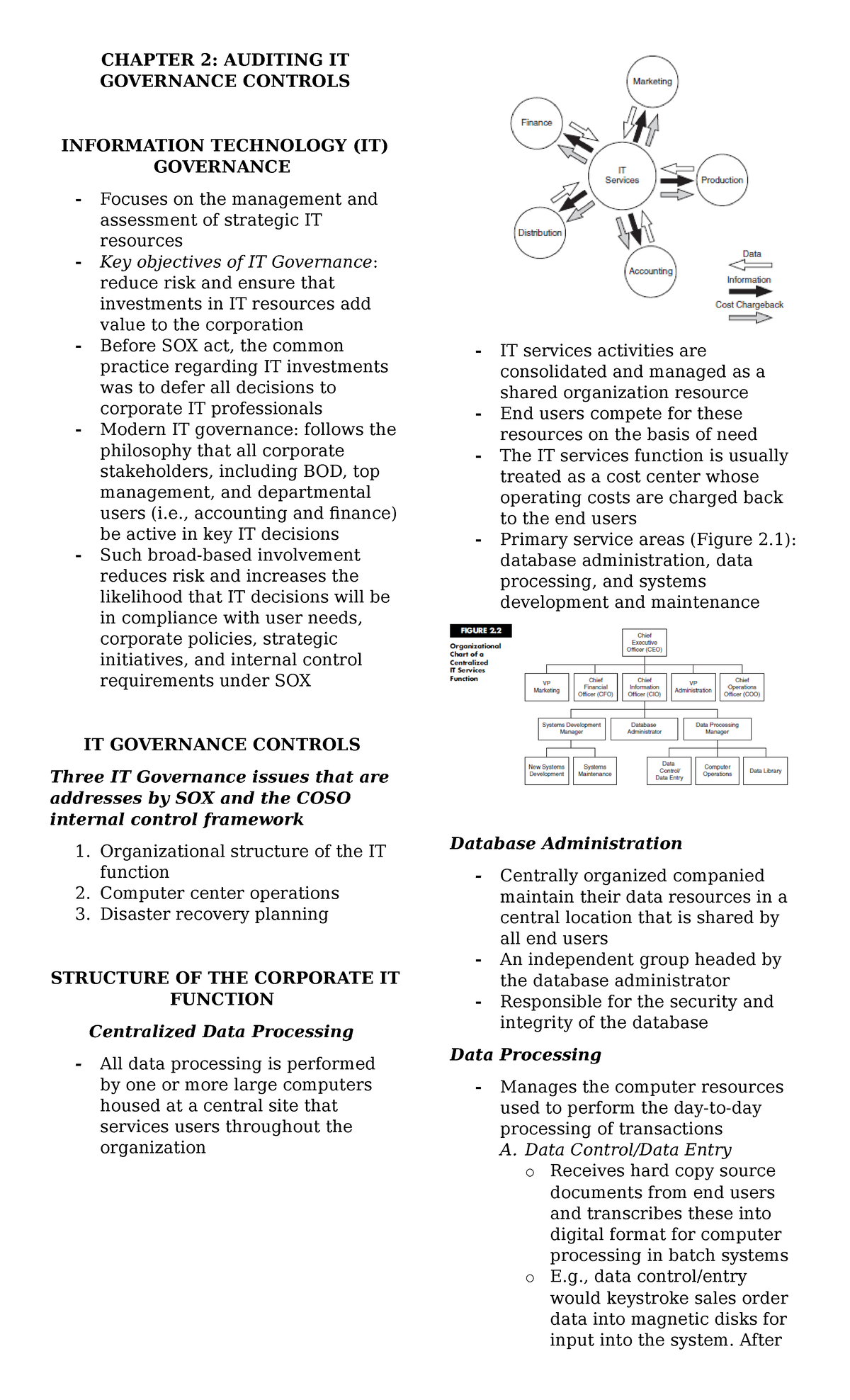Chapter 2 - CHAPTER 2: AUDITING IT GOVERNANCE CONTROLS INFORMATION ...