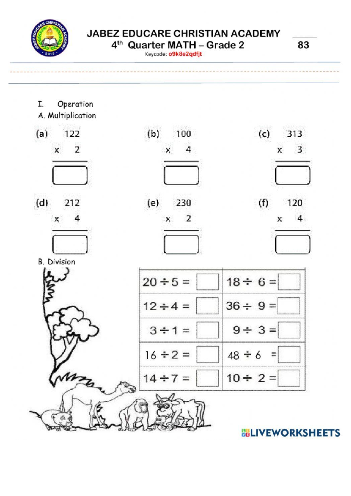 MATH Grade 2 4th Quarter Worksheet - Operations & Geometry - Studocu