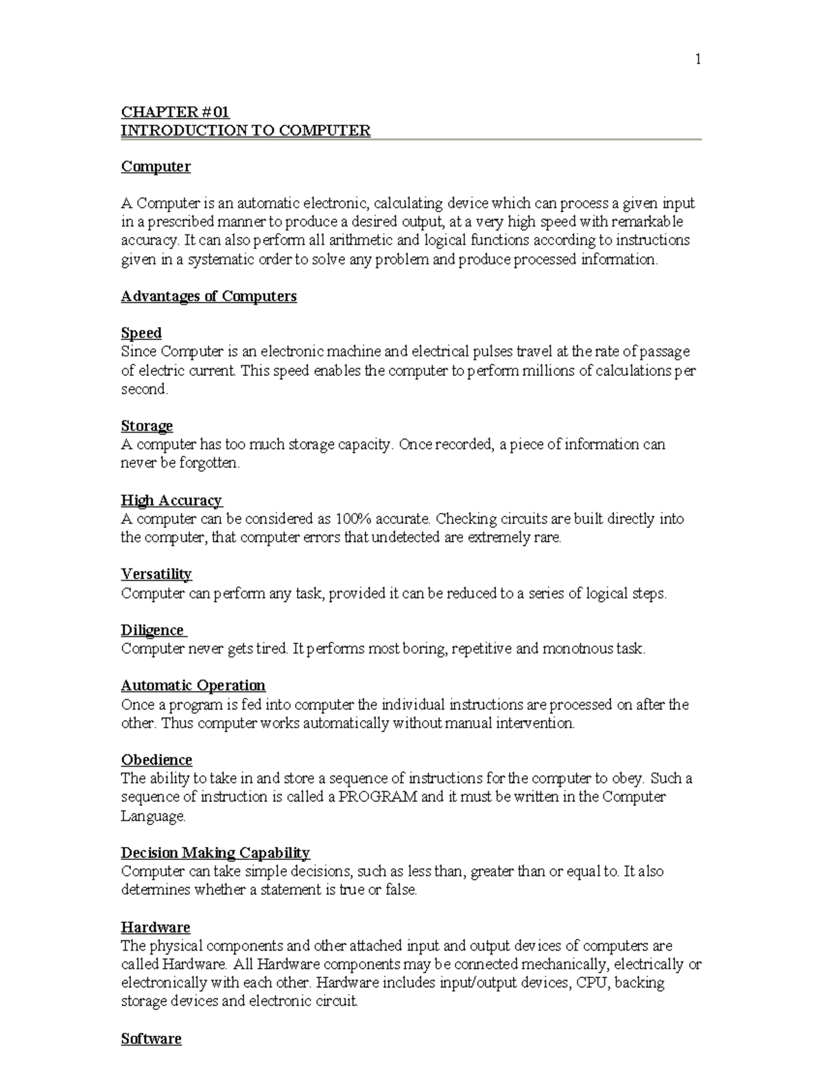 CS102 - Intro to Computers: Key Concepts and Evolution of Technology - Studocu